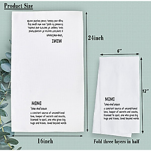 ZWZXR Mimi Definition Kitchen Towels Dish Towels Dishcloth,Mimi Grandma Appreciation Decorative Absorbent Drying Cloth Hand Towels Tea Towels for Bathroom Kitchen,Grandma Mimi Birthday Gifts