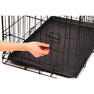 Carlson Pet Products SECURE AND FOLDABLE Single Door Metal Dog Crate, Small, 24.0"L x 18.0"W x 19.0"H