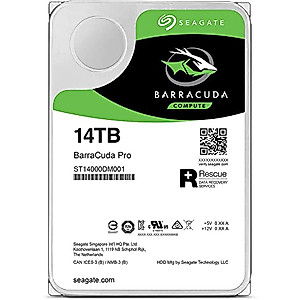 Seagate Barracuda Pro 14TB Internal Hard Drive Performance HDD – 3.5 Inch SATA 6 Gb/s 7200 RPM 256MB Cache for Computer Desktop PC (ST14000DM001) (Renewed)