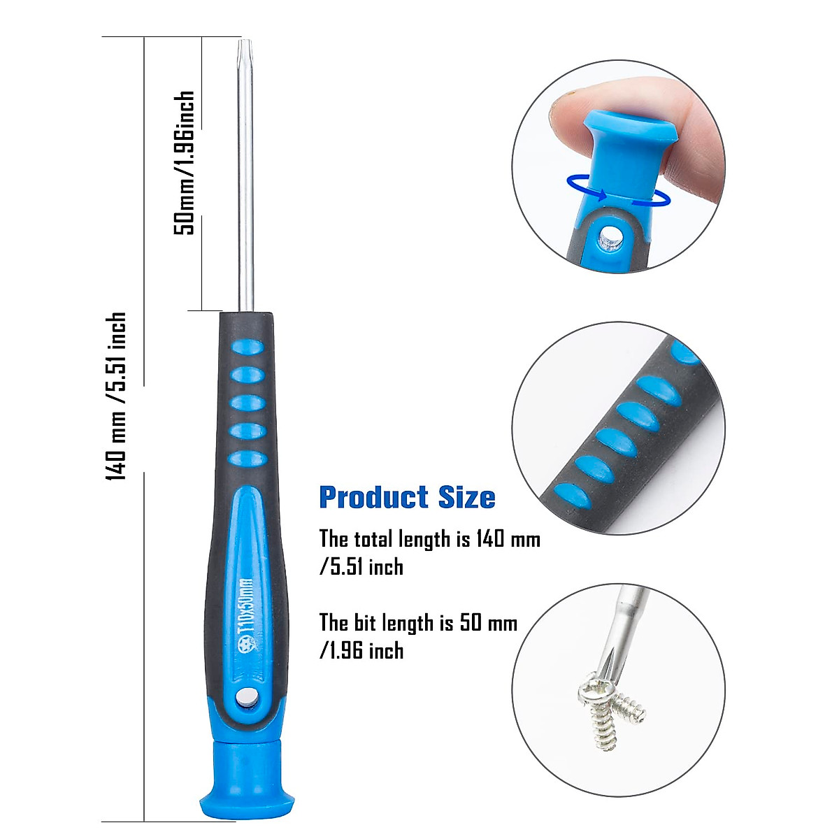 ROTATION 12-Piece Precision Screwdriver Set, Phillips, Slotted, Torx Star, Magnetic Screwdriver Repair Tool Kit, Non-Slip Grip, Swivel End Cap, for Eyeglass, Watch, Computer, Laptop, Phone