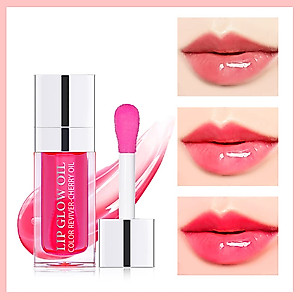 MEIBANFA Lip Oil Coloured Hydrating Lip Balm Lip Care Clear Lip Gloss Sparkling Lip Gloss Non-stick Hydrating Lip Gloss (015)