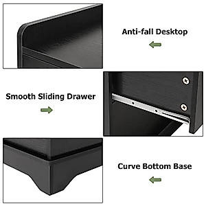 EPHEX Modern Dresser with 6 Drawers, Wood Rustic Tall Chest of Drawers, Black Storage Dressers Organizer for Bedroom, Living Room, Hallway (DDB01)