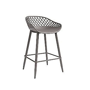 Kurv Counter Stool, Set of 2, Warm Gray, Indoor/Outdoor, Patio Stools, Bar Stools