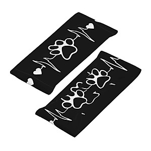 Jogging Headband Dog Paw Print Heartbeat Moisture Wicking Stretch Sweatbands