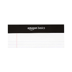 Amazon Basics Narrow Ruled Lined Writing Note Pad, 5 inch x 8 inch, White, 12 Count ( 12 Pack of 50 )