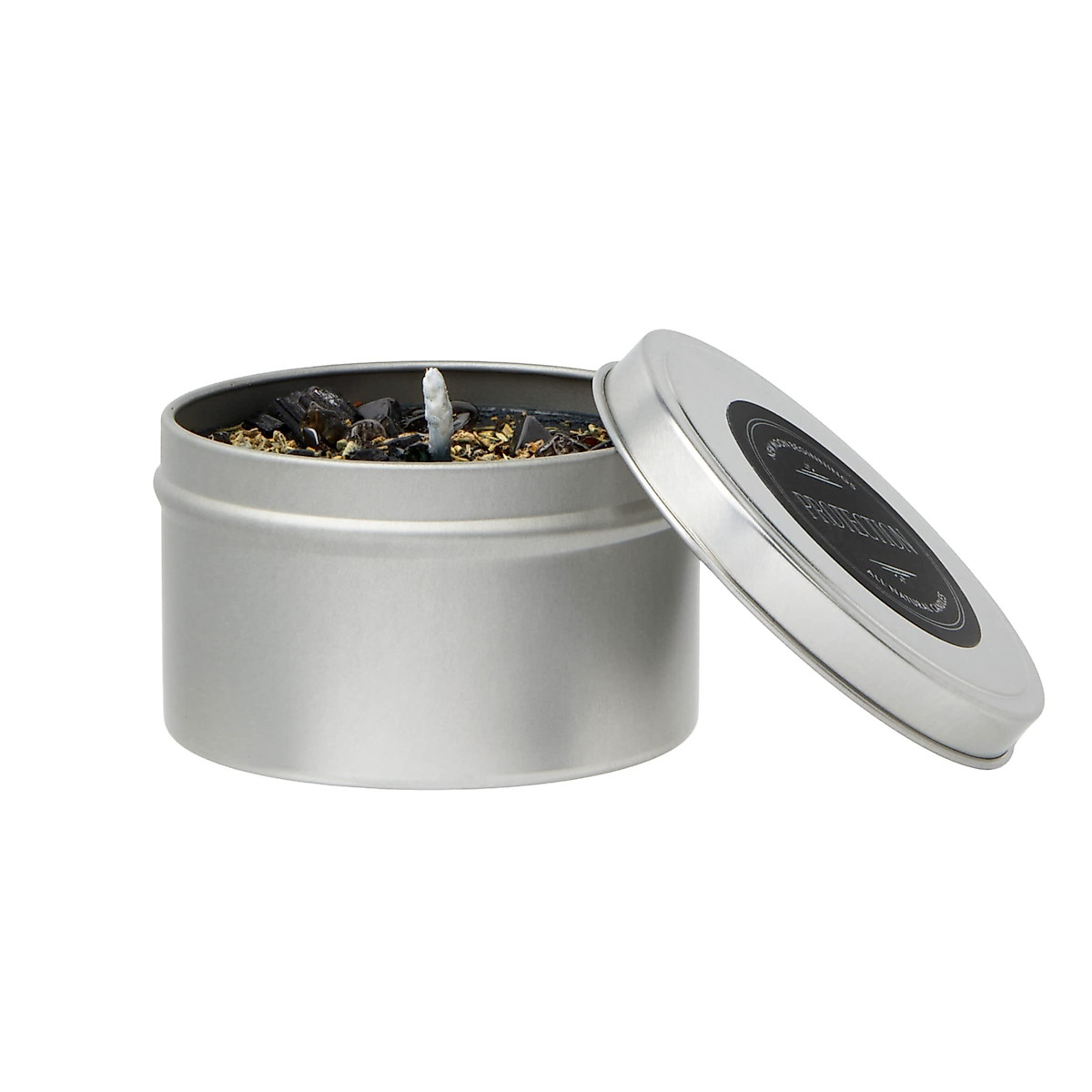 Protection Candles by New Moon Beginnings - Grounding & Intention Candle - Black Candle - Soy Candle - Protection Crystals