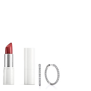 1 1/2 Carat Moissanite Inside Out Hoop Earrings for Women in 925 Sterling Silver (G-H, VS, cttw, DEW) Secure Lock by Beverly Hills Jewelers