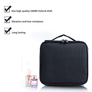 BEIKOTT Makeup Train Case, Makeup Organizer, Portable Artist Storage Bag with Adjustable Dividers for Cosmetics, Makeup Brushes & Toiletry Jewelry Accessories, Black