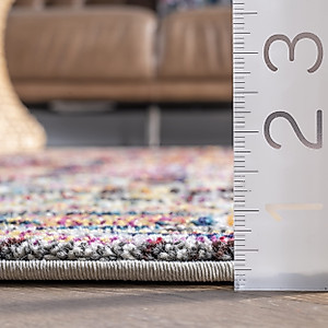 nuLOOM Erline Colorful Bohemian Runner Rug, 2' 6" x 12', Black