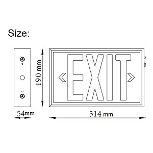 TANLUX Red Exit Sign with Steel Housing, LED Emergency Exit Light with Battery Backup, UL Listed, AC 120/277V, Commercial Emergency Lights for Business