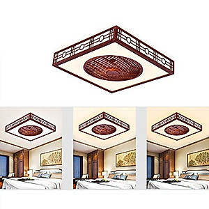 64W LED Ceiling Fans,Modern Acrylic Semi Flush Mount LED Invisible Ceiling Fan Lighting with Remote Control 3-Light Color and 3-Speed Changeable Enclosed Fandelier Timing Lamp (22.4 inch Round)