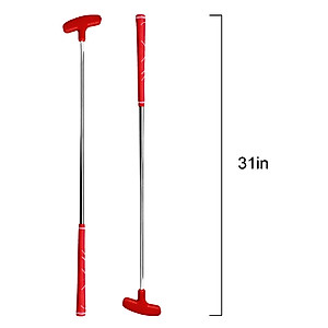 Crestgolf Two-way Rubber Golf Putter for Kids or Adults (red, 33inch)