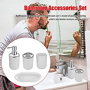 4pcs Bathroom Accessories Set, 4pcs Bath Accessory Completes with Toothbrush Holder, Toothbrush Cup, Soap Dispenser, Soap Dish