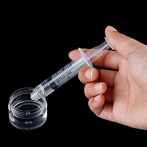 TecUnite 20 Pack Syringe Without Needle, Plastic Curved Syringes for Epoxy Resin, Craft, Feeding Pets Animals, Oil or Glue Applicator(5 ML)