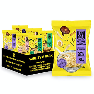 immi Variety Pack Ramen, Creamy "Chicken", Spicy Red Miso, Roasted "Pork" Tonkotsu, 100% Plant Based, Keto Friendly, High Protein, Low Carb, Packaged Noodle Meal Kit, Ready to Eat, 6 Pack