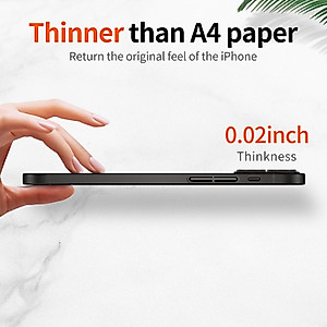 Purluct for iPhone 15 Pro Max Slim Case,Paper-Thin Transparent Finish Skin Back Case [Non Yellowing] Ultra Protective Cover with Camera Protection 6.7 Inch (Translucen Black)