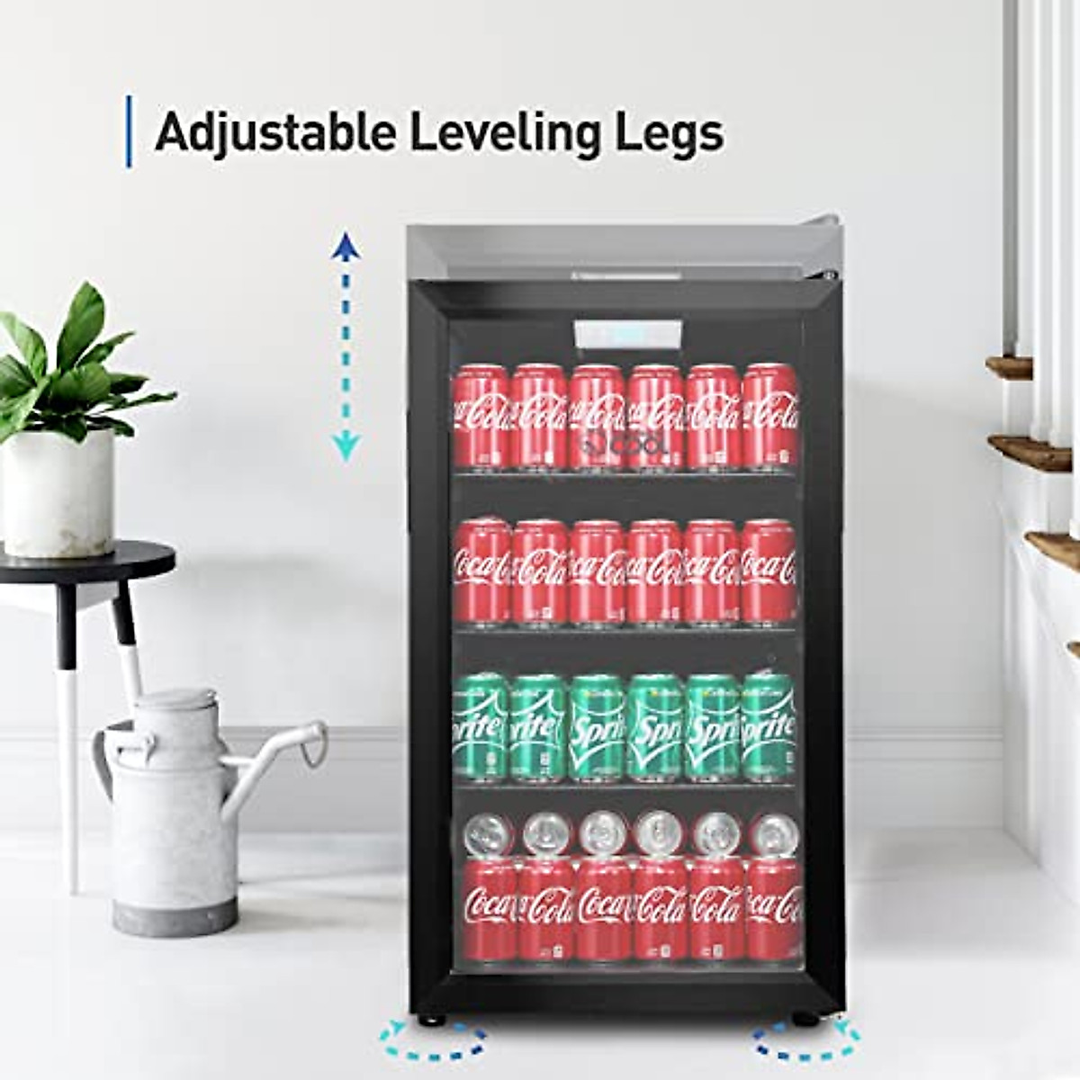 Commercial Cool Beverage Cooler, 3.6 Cu. Ft. Capacity, Drink Fridge with 3 Adjustable Shelves & Temperature Control, Mini Beverage Fridge Holds up to 109 Cans
