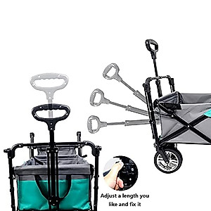 MUZIZY Utility carts All Terrain Utility Folding Wagon, Collapsible Garden Cart, Heavy Duty Beach Wagon, for Shopping, Camping and Outdoor Activities