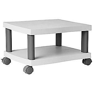 Safco Products Wave Underdesk Printer Stand 1861GR, Gray Powder Coat Finish, Swivel Wheels for Mobility, 50 lb. Capacity, Light Gray