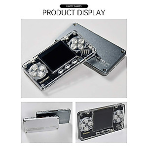 Petforu POWKIDDY A66 Handheld 10000 Games Retro Game Console Ultra Card Transparent Game Machine - 32G Silver, A66 (32g)