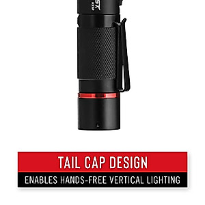 COAST HX5 410 Lumen LED Flashlight, Pure Beam Focusing, Slide Focus, Pocket Clip, Weatherproof, Pocket Sized, Battery Included, Black.
