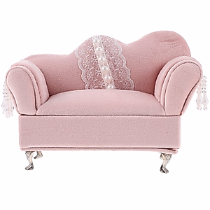 ibasenice Jewelry Storage Box Sofa Jewelry Box Nordic Jewelry Armoire Sofa Couch Beautiful Jewelry Case Dollhouse Furniture Desktop Decoration for Women Girls