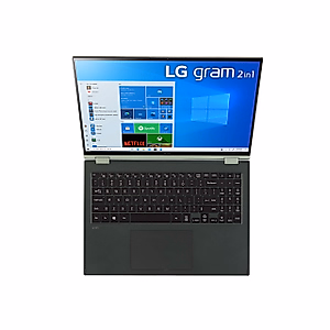 LG Gram 16T90P 16" WQXGA (2560 x 1600) 2-in-1 Lightweight Touch Display Laptop, Intel Evo 11th Gen Core i7 , 16GB RAM, 512GB SSD, 21 Hour Battery, Alexa Built-in, 2X USB-C, HDMI, USB- Green