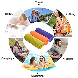 SINLAND Microfiber Gym Towels Sports Fitness Workout Sweat Towel Super Soft and Absorbent 3 Pack 16 Inch X 32 Inch