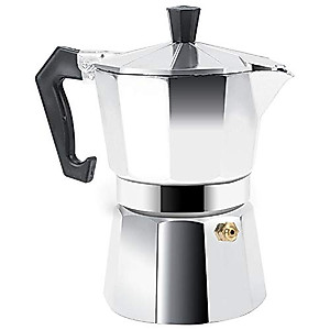Zyyini Moka Pot, Aluminum Metal Octagonal Espresso Coffee Maker, Sturdy and Durable Stovetop Coffee Pot for Kitchen, Hotel and Office Use (150ML 3cups)