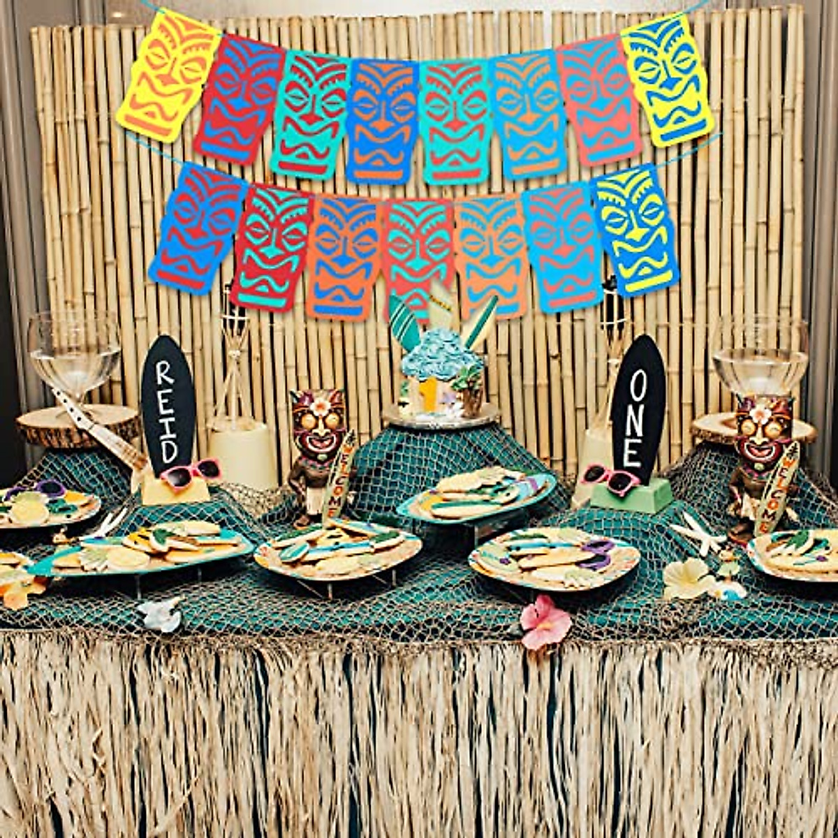 15 PCS Tiki Banner for Hawaiian Tropical Party Decor