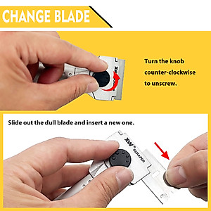 XW Razor Blade Paint Scraper Set, Heavy Duty Putty Knife with Quick Blade Change, Extra 20 PCS Blades Included, 2-Pack