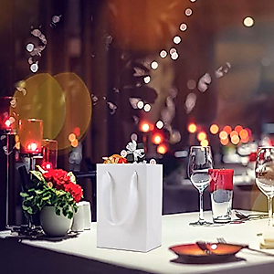 HUAPRINT White Paper Bags,White Gift Bags,Shopping Bags with Handles,30 Pack Small Gift Bags 5.25x3.75x8inch,Retail Bags,Party Favor Bags,Merchandise Business Bags,Wedding Bags