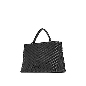 Rebecca Minkoff womens Edie Lg Top Handle satchel, Black, One Size US