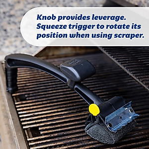 Scrub Daddy BBQ Daddy Grill Brush - Bristle Free Steam Cleaning Scrubber with ArmorTec Steel Mesh - Replaceable Head Cleaning Brush + Scraper for Grill Grates (1 Count)