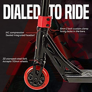 ARCADE Pro Scooters - Stunt Scooter for Kids 8 Years and Up - Perfect for Beginners Boys and Girls - Best Trick Scooter for BMX Freestyle Tricks (Black/Red)