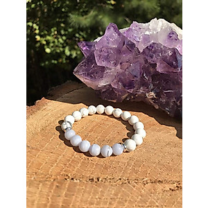 Precious-GEMS Jewelry Blue Lace Agate & Howlite