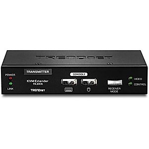 TRENDnet KVM Extension Kit, Extend Keyboard/Video/Mouse Controls, up to 100 Meters (328 ft.), Hot-Keys, Transmitter, Receiver, PS/2, VGA, TK-EX4