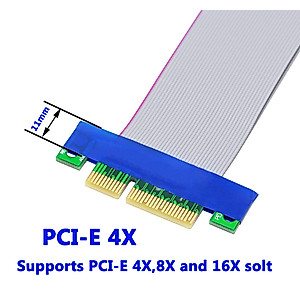 CERRXIAN PCI-e PCI Express 16X Female to 4X Male Riser Mining Extension Cable 14cm(16-4x)