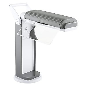 OttLite 13 Watt Magnifier Task Lamp with 2X Magnification and Swivel Base, Dark Gray