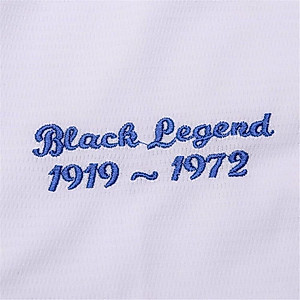 Men's Black Legend Baseball Jersey Number 42 Vintage Embroidered Retro Button Down Shirts (White,X-Large)