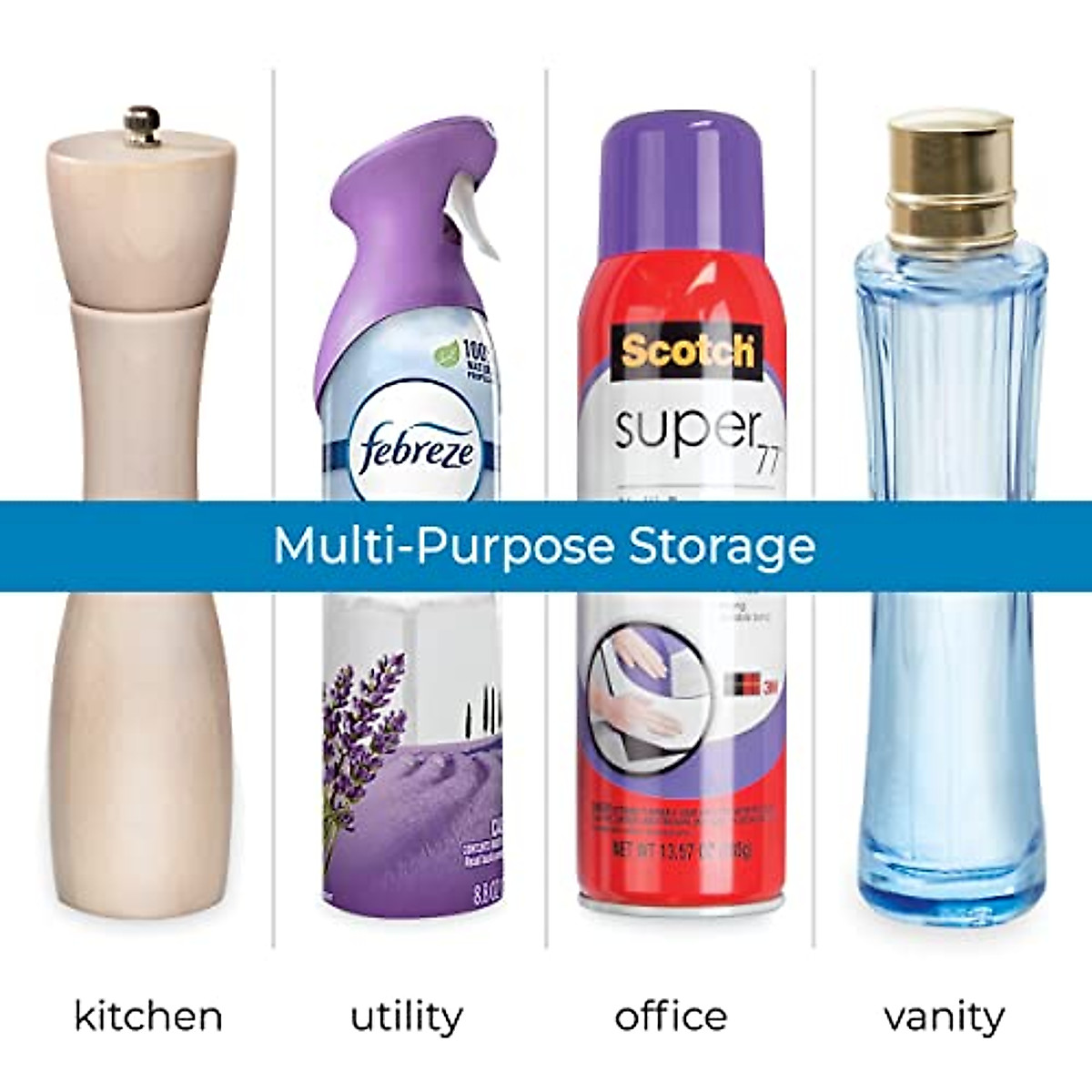 iDesign 64140 iDesign Linus Plastic Expandable Multi-Level Spice Rack, 3-Tiered Customizable Organizer for Kitchen, Bathroom, Office Cabinet and Countertop, 26.29" x 9.50" x 4.11" extended, Clear