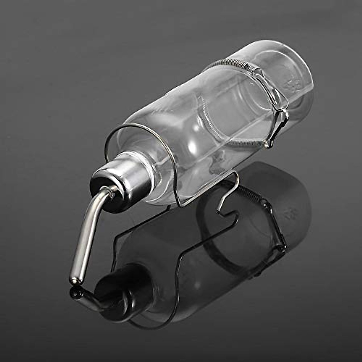 ViaGasaFamido Pet Waterer Feeder, Stainless Steel Ball Nipple Automatic Rabbit Feeder Parrot Bird Hanging Water Feeding Bottle No Drip Dispenser for Small Animals Bird Hamster Rabbit(S)