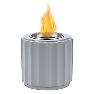 Onlyfire Smokeless Tabletop Fire Pit, Mini Portable Concrete Ethanol Fireplace, Small Table Fire Bowl for Indoor and Outdoor Use, Bio Ethanol Fuel
