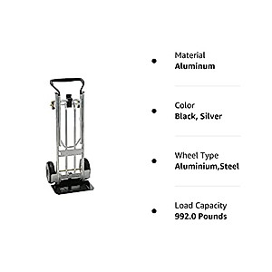 Cosco 3 in 1 Aluminium 992lb / 450kg Capacity Hand Truck with Flat-Free Wheels