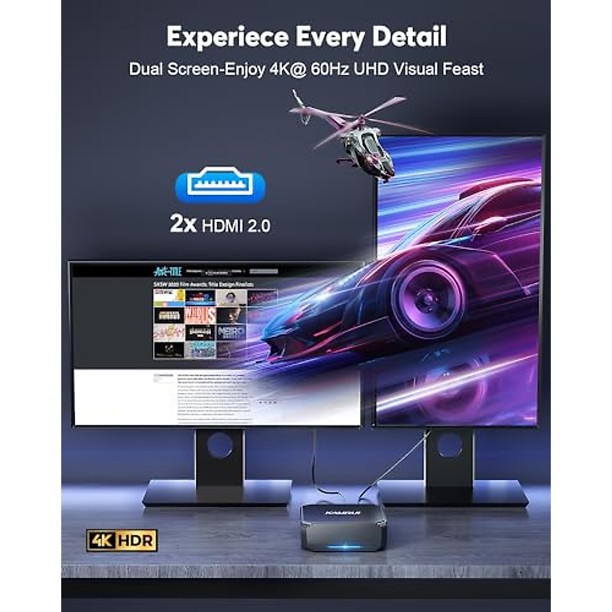 KAMRUI AK2 Plus N100 Mini PC with Windows 11, 16GB DDR4 RAM 512GB SSD Mini Desktop Computers, Supports Dual 4K Displays for Home School Office