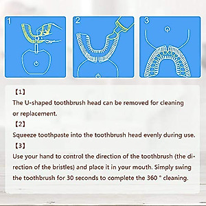 Ultrasonic Toothbrush, Automatic Toothbrush 360° Electric Sonic Toothbrush Teeth Whitening Kit with LED Light, Lebond Manual Toothbrush Teeth Whitening,White