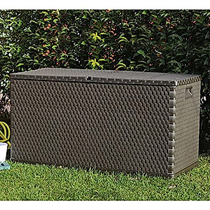 Festnight Patio Storage Box Outdoor Storage Deck Box Garden Storage for Garden, Backyard, Home, Pool Brown 47.2"x22"x24.8"