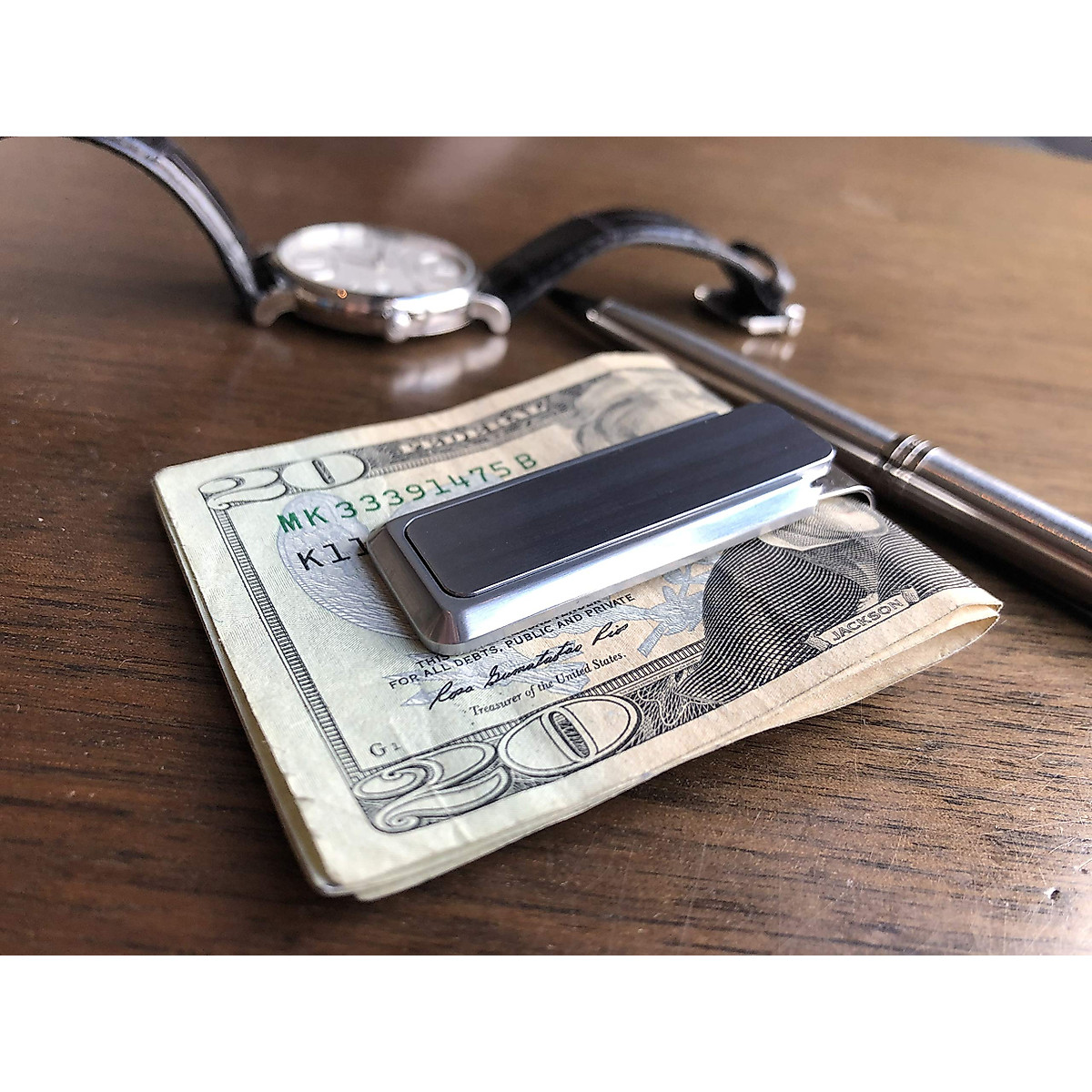 M-Clip Money Clip (Natural) - Minimalist Slim Wallet Alternative for Front Pocket Carry - Cash and Credit Card Holder for Men