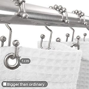 Barossa Design Fabric Shower Curtain Cotton Blend 78 inch Long, Honeycomb Waffle Weave, Hotel Luxury, Heavy Weight, Spa, Washable, White, 72x78