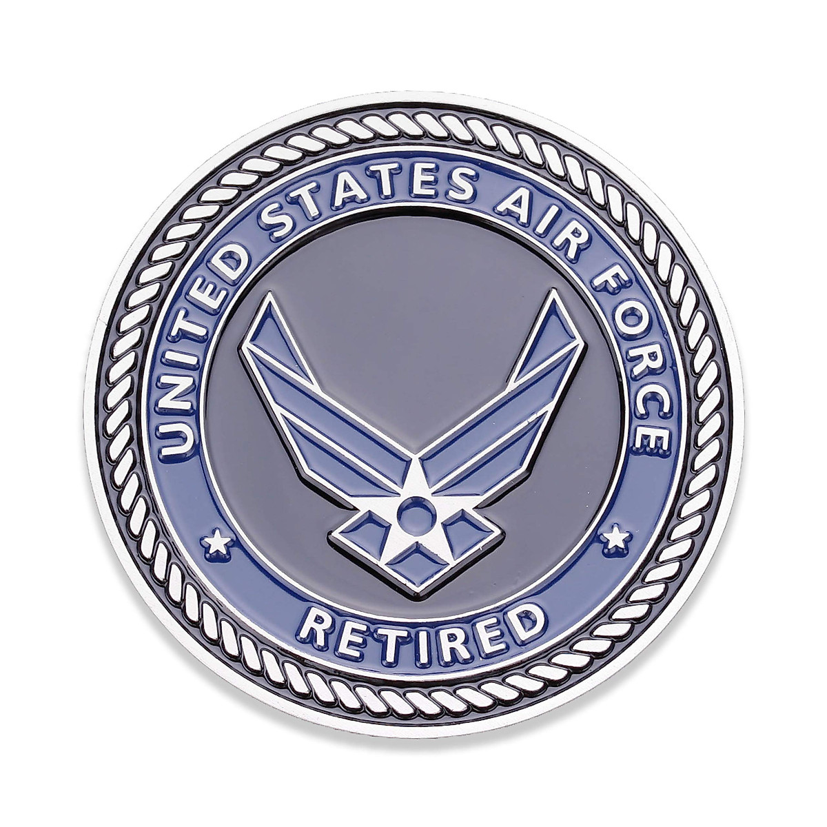 Air Force Retired Challenge Coin - United States Air Force Retired Challenge Coin - Amazing US Air Force Military Coin - Designed by Military Veterans!
